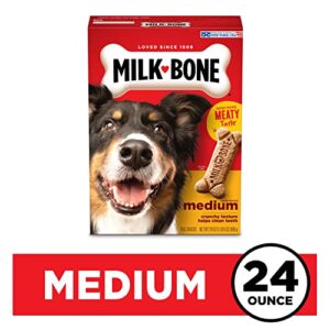 Milk-Bone Original Dog Treats for Medium Dogs, 24 Ounce, Crunchy Biscuit Helps Clean Teeth (Pack of 2)