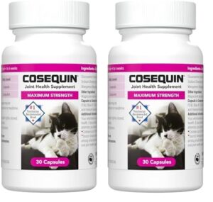 nutramax cosequin joint health supplement for cats - with glucosamine and chondroitin, 30 capsules (pack of 2)