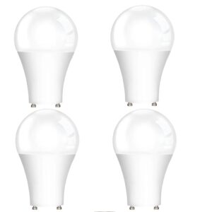 super bright gu24 led light bulb 9w, 1100 lumens 5000k daylight,twist and lock gu24 pin base with two prongs,replacement cfl two pin fluorescent bulbs non-dimmable (4-pack)