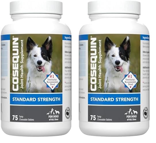 Nutramax Cosequin Standard Strength Joint Health Supplement for Dogs, with Glucosamine and MSM, 75 Chewable Tablets (Pack of 2)