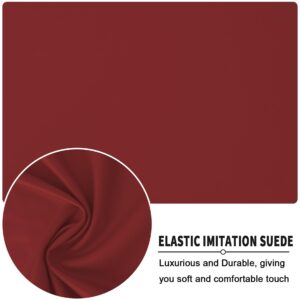 Huierxun PU Stretch Fitted Rectangle Tablecloth with Elastic Edge 35 x 59 Inch Waterproof Oil Proof Table Cloth Wipeable Table Cover for Indoor Outdoor Furniture Protect (Red,35"x59")