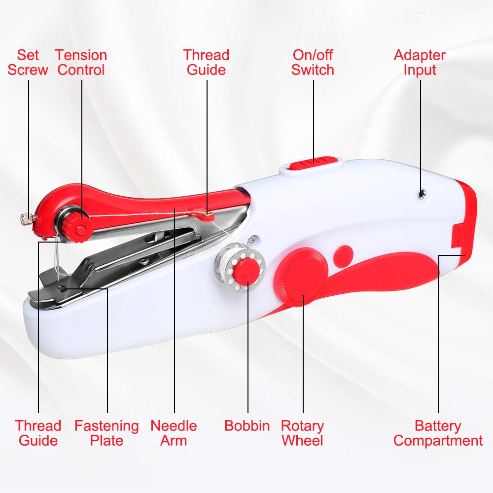 Handheld Sewing Machine, Quick Sew Mini Portable Electric Sewing Machine, Easy To Use For Adults Sewing Clothes, DIY, Family Travel