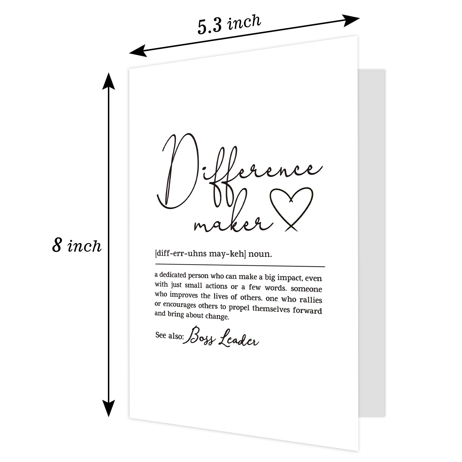 Ogeby Funny Boss Day Card Gifts for Her Him, Happy Boss's Day Card for Boss Women Men, Boss Appreciation Card for Manager Leader Mentor, Difference Maker Definition Card from Group Employee Coworker