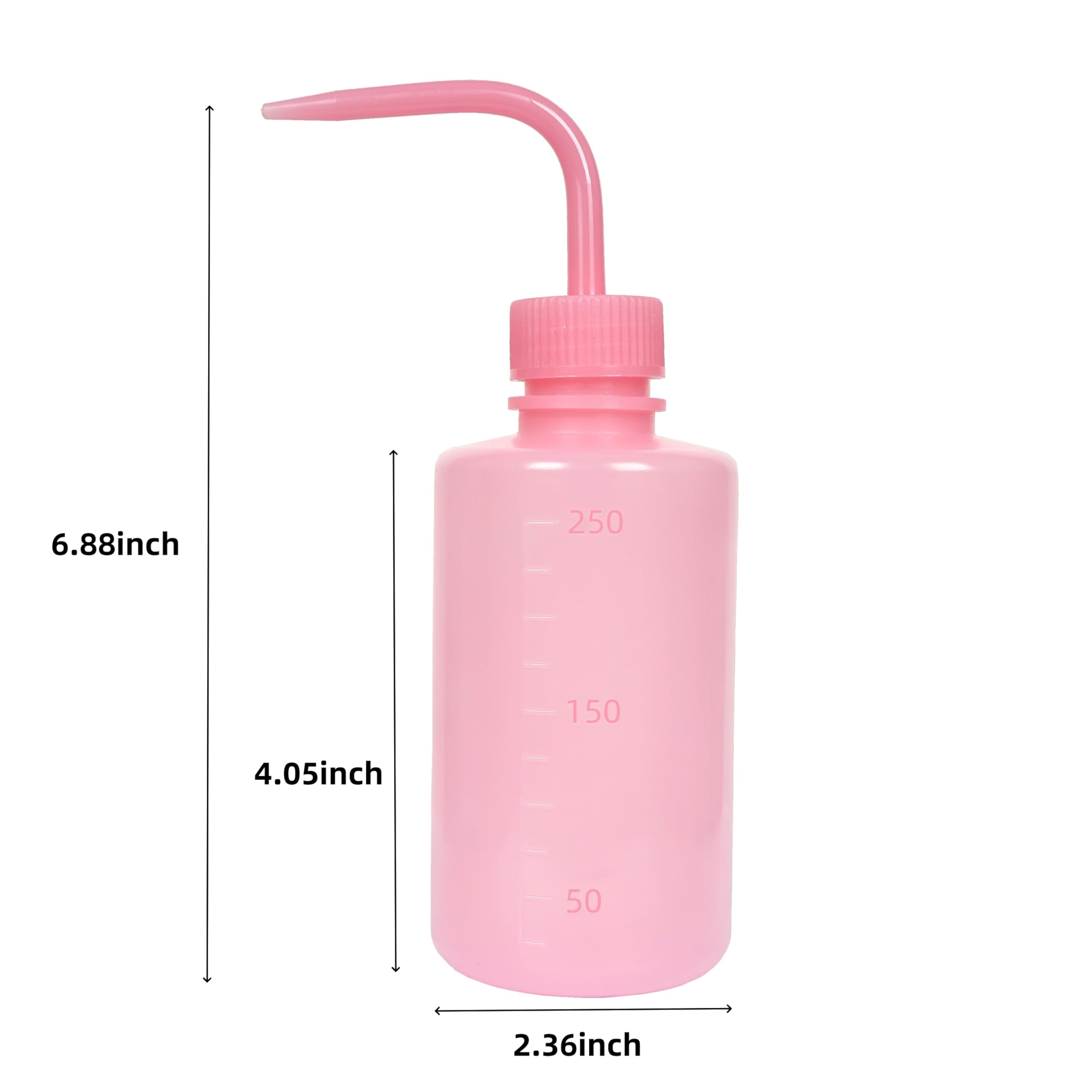 KIGITIK 3 Pcs Tattoo Wash Bottle, Wash Bottles, Narrow Mouth Squeeze Bottle, Safety Rinse Bottle Watering Tools, for Lab, Tattoo, hair, pet, Plant Irrigation Bottle (Pink, 250ml)