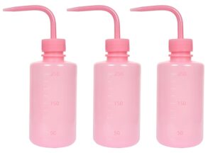 kigitik 3 pcs tattoo wash bottle, wash bottles, narrow mouth squeeze bottle, safety rinse bottle watering tools, for lab, tattoo, hair, pet, plant irrigation bottle (pink, 250ml)