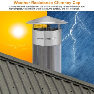 Chimney Cap 8 Inch Chimney Cap Round Stainless Steel Chimney Cover Chimney Rain Caps with Screen Chimney Caps for Outside One Top Chimney Cap 8 Inch