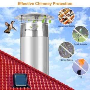 Chimney Cap 8 Inch Chimney Cap Round Stainless Steel Chimney Cover Chimney Rain Caps with Screen Chimney Caps for Outside One Top Chimney Cap 8 Inch