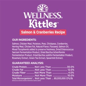 Wellness Kittles Natural Grain Free Cat Treats, Salmon & Cranberries, 6-Ounce Bag (Pack of 2)