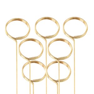 nipnsci 40pcs table number holders, place card holders, wire picture holders, small table card holders, photo holders for centerpieces, wedding reception, party, birthday (gold)