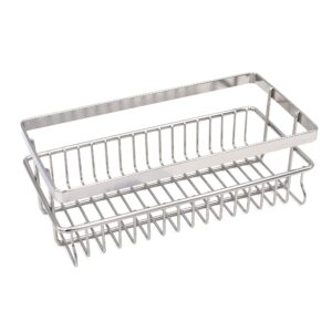 Adhesive Shower Caddy Compact Shelf Organizer Holder Bathroom Kitchen Self Adhesive Compact Storage for inside Shower Rack No Drilling Multipurpose Wall Mounted Stainless Steel Basket Rustproof