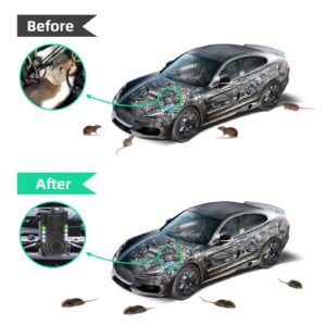 Jahy2Tech Ultrasonic Mouse Repellent for Car Engines, 2024 Upgrade Under Hood Pest Deterrent Battery Operated to Rid Rats Mice Squirrels for 12V 24V Car Truck RV Warehouse Attic, 2 Pack