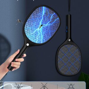 YISSVIC Electric Fly Swatter Bug Zapper Racket Rechargeable Mosquito Killer LED Light for Indoor Home Office Backyard Patio Camping