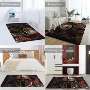 Carpet for Living Room,Spartan Helmet Printed Soft Area Rug,Anti-Skid Rectangular Cozy Soft Throw Rug,Dorm Living Room Home Decor Floor Carpet