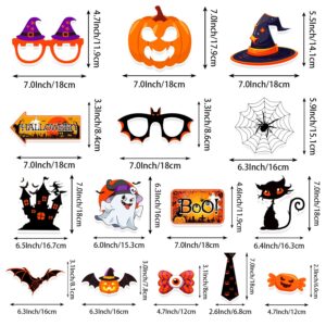 Halloween Party Decorations - 16PCS Halloween Photo Booth Props for Halloween Birthday Party Supplies (Orange)