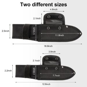 Knife Sheath for Fixed Blade Knives: Oxford Cloth Universal Fillet Knife Sheath for Belt,Knife Protector Sleeve Camping Knives Sleeves Case Edge Guards Blade Protectors (Black, 5.5 * 2 Inch)