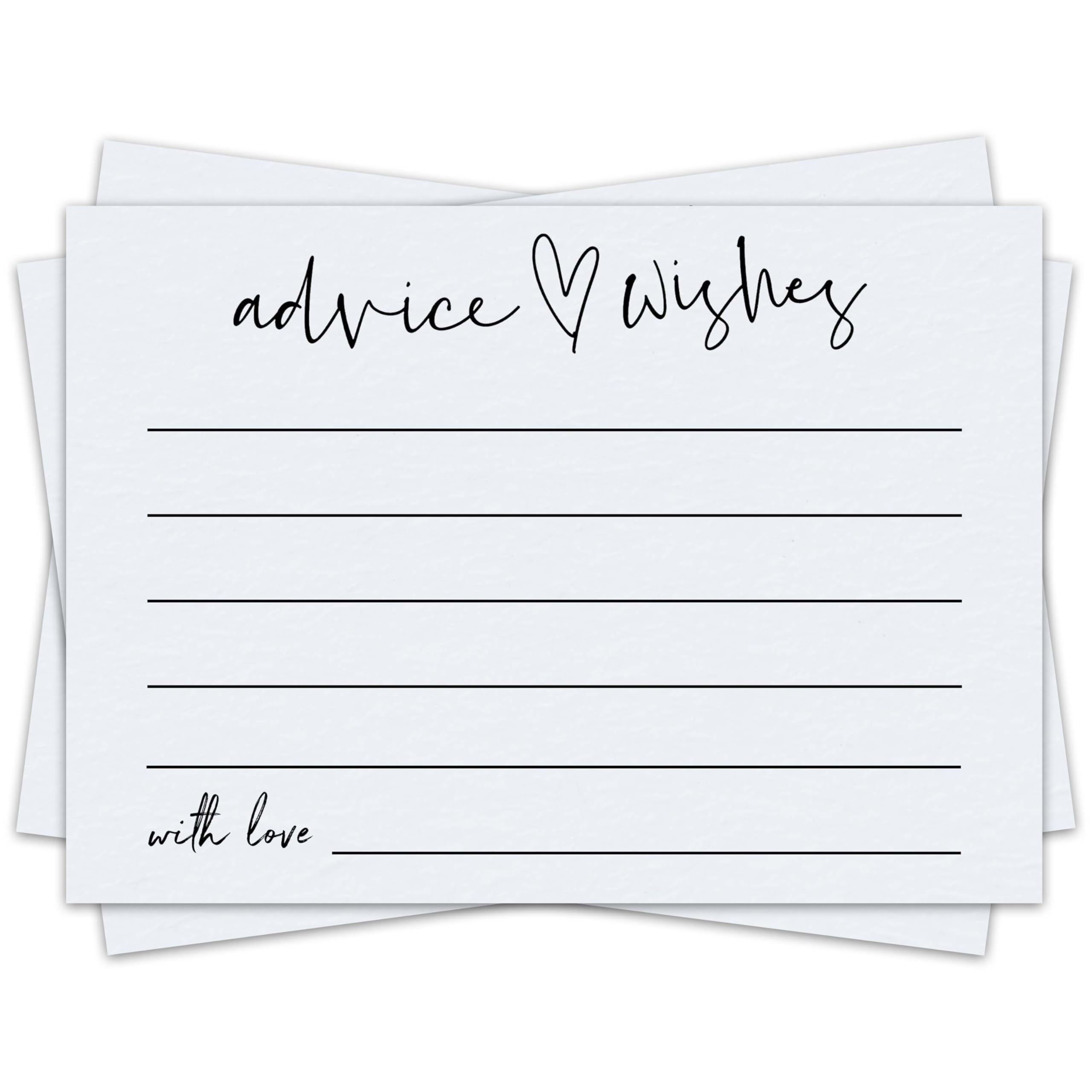 Qoamp Advice and Wishes Cards, 30 Pieces 4x6 Inches Minimalist Bridal Shower Card, Wedding Advice Cards, Wedding Registry Ideas, Wedding Cards for Bride and Groom, Newlyweds, Bridal Shower-A08