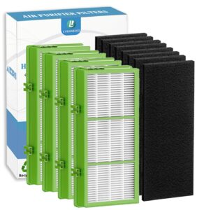 lblvbnewd aer1 filter replacement for holmes aer1 air purifiers, 4 true hepa air filters + 8 carbon booster filters for replacement parts # hapf300ah-u4r, hap242-nuc