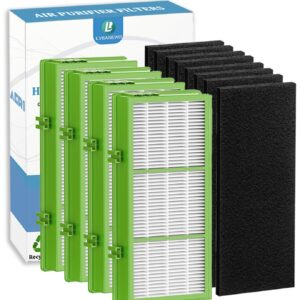 LBLVBNEWD Aer1 Filter Replacement for Holmes AER1 Air Purifiers, 4 True HEPA Air Filters + 8 Carbon Booster Filters for Replacement Parts # HAPF300AH-U4R, HAP242-NUC