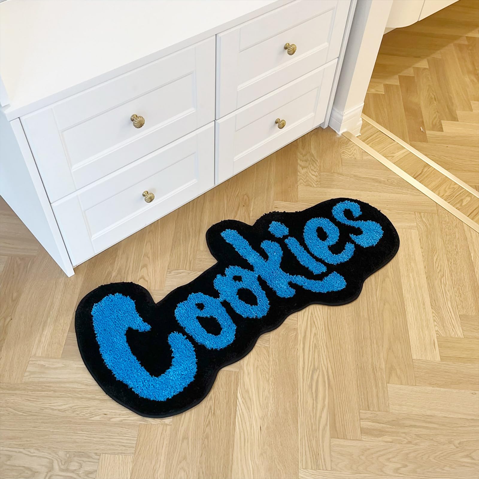 LAKEA Handmade Cookies Tufted Rug for Kids Room Irregular Shaped Tufted Carpet Mat Soft Plush Children Gift Room Decoration (39.4X17.7inch (100X45cm))