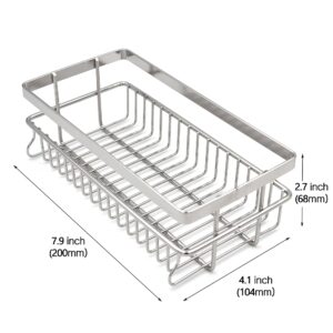 Adhesive Shower Caddy Compact Shelf Organizer Holder Bathroom Kitchen Self Adhesive Compact Storage for inside Shower Rack No Drilling Multipurpose Wall Mounted Stainless Steel Basket Rustproof