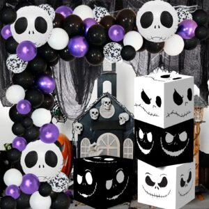 nightmare before christmas party decorations halloween party decorations include balloon garland kit, nightmare favor boxes for nightmare before christmas party supplies