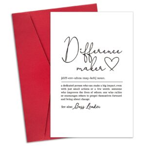 ogeby funny boss day card gifts for her him, happy boss's day card for boss women men, boss appreciation card for manager leader mentor, difference maker definition card from group employee coworker