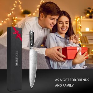 MOSFiATA 10" Super Sharp Professional Chef's Knife，German High Carbon Stainless Steel EN1.4116 with Micarta Handle and Gift Box