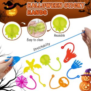 Halloween Sticky Hands Bulk 42PCS Halloween Party Favors for Kids Stretchy Halloween Sticky Hand Toy Halloween Goodie Bag Fillers Party Supplies Halloween Toys Classroom Prizes for Kids