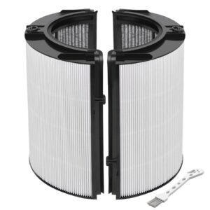 360° combi glass true h13 hepa + carbon replacement filter compatible with dyson tp10 hp10 hp09 tp09 hp07 tp07 tp06 hp06 hp04 tp04 ph04 ph03 ph02 ph01 dp04 hp4b ph3a tp7a tp7c tp4a tp4b, 2-in-1 filter