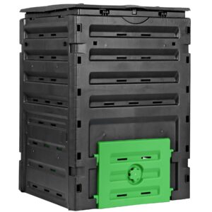 super deal garden compost bin 120 gallon (450 l) outdoor large capacity composter bpa-free material for fast creation of fertile soil, easy to assemble