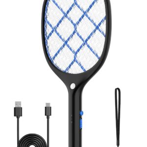 YISSVIC Electric Fly Swatter Bug Zapper Racket Rechargeable Mosquito Killer LED Light for Indoor Home Office Backyard Patio Camping