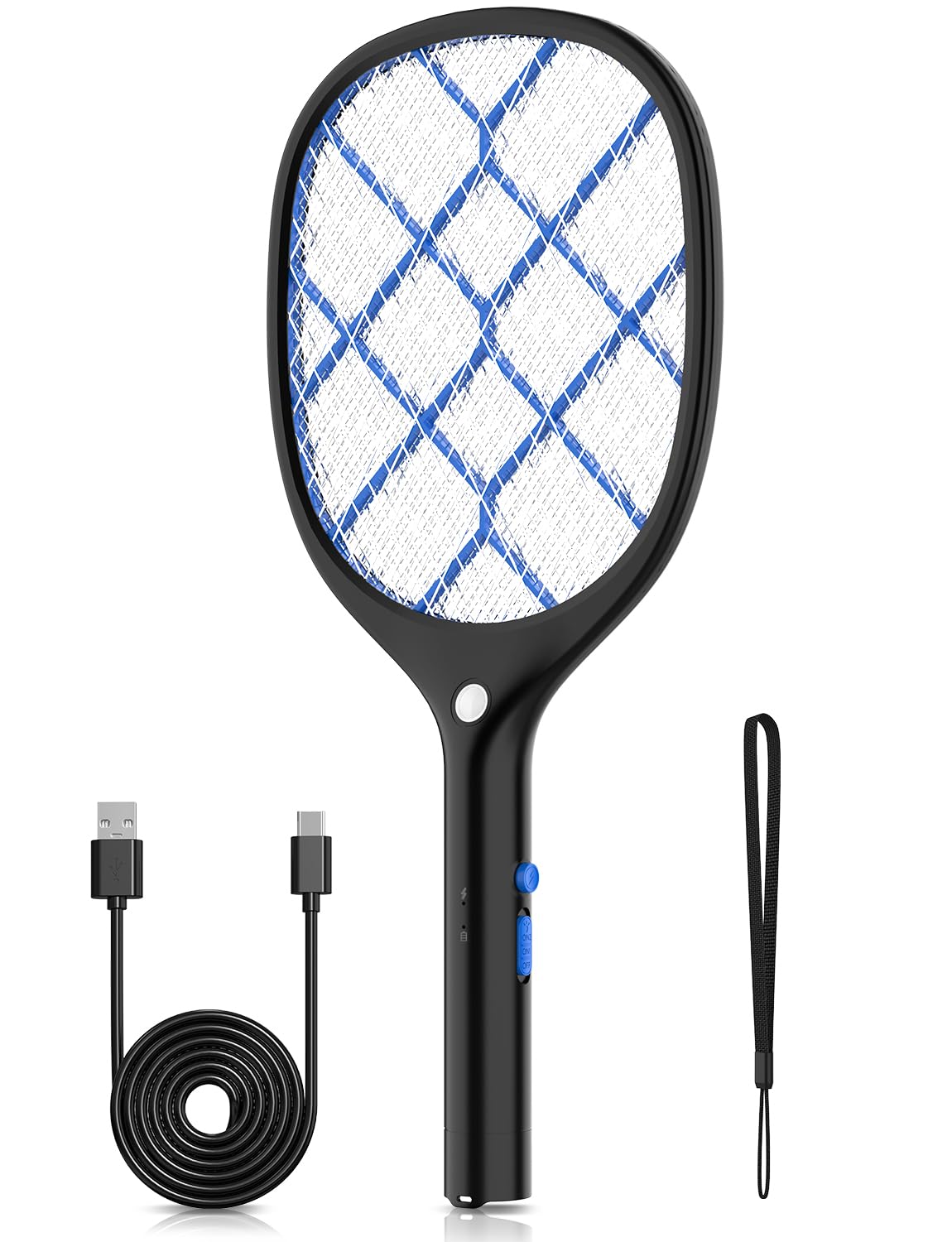 YISSVIC Electric Fly Swatter Bug Zapper Racket Rechargeable Mosquito Killer LED Light for Indoor Home Office Backyard Patio Camping