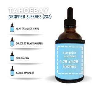 TahoeBay Dropper Bottle Sleeves (12-pack) Thick Neoprene Protector for Tincture Glass Bottles with Eye Droppers for 1oz, 2oz, 4oz Essential Oils (2oz Essential Colors)