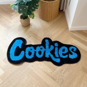 lakea handmade cookies tufted rug for kids room irregular shaped tufted carpet mat soft plush children gift room decoration (39.4x17.7inch (100x45cm))