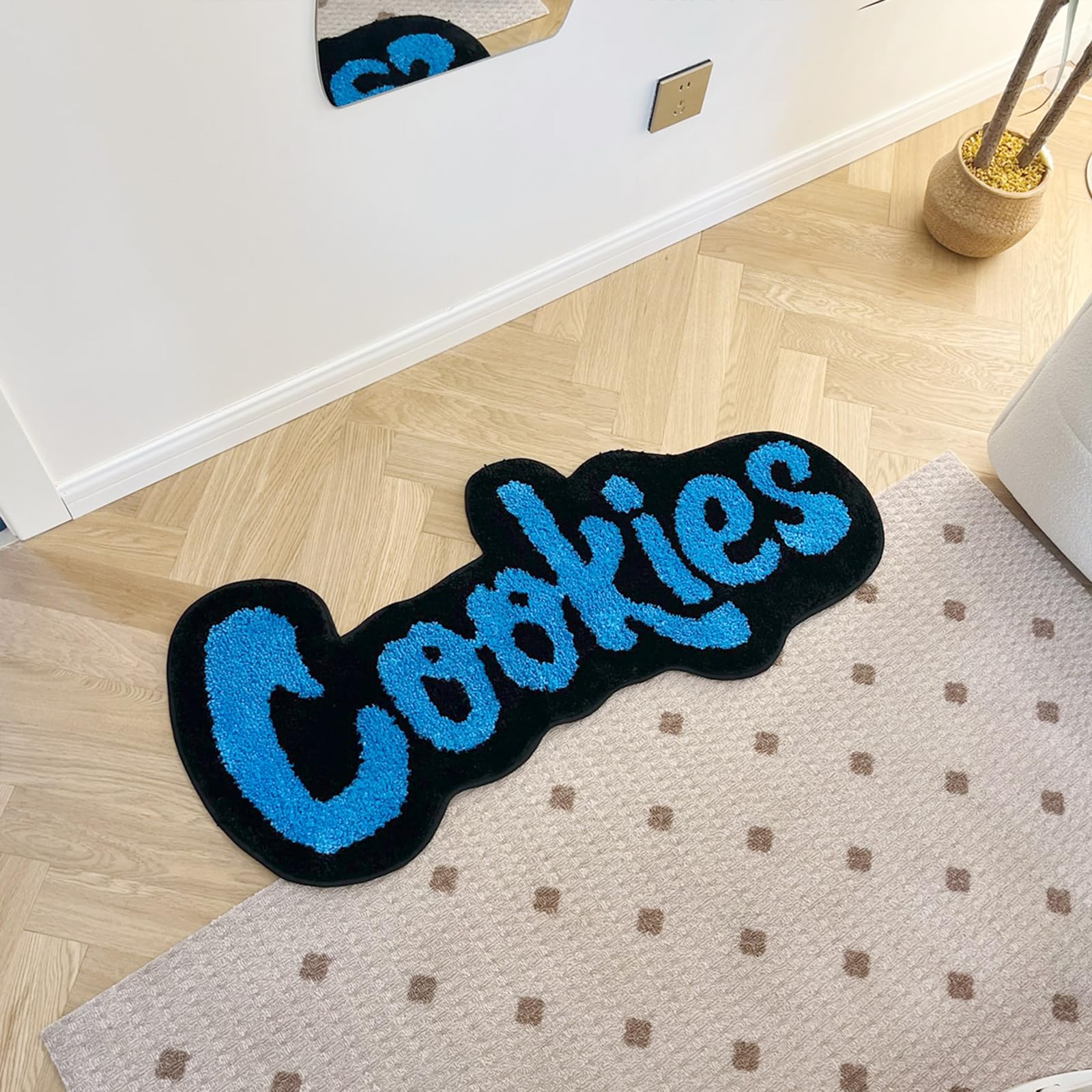 LAKEA Handmade Cookies Tufted Rug for Kids Room Irregular Shaped Tufted Carpet Mat Soft Plush Children Gift Room Decoration (39.4X17.7inch (100X45cm))