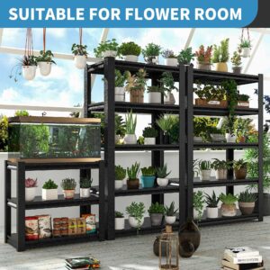 BIZOEIRON 72" H Metal Storage Shelving, 2500LBS Heavy Duty Shelves Unit, Adjustable 5 Tier Storage Rack, Industrial Utility Shelf for Garage, Warehouse, Bedroom, Kitchen,16" D×36“W×72”H, Black