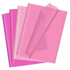 40 sheets 4 pink colors wrapping tissue paper for packing diy recyclable green tissue paper bulk, 14 x 20 inches packaging paper for weddings birthday craft project christmas gift wrapping decor