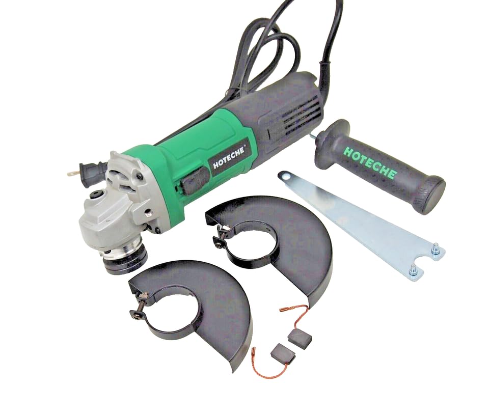 Hoteche 4-1/2"" 5"" Electric Variable Speed Angle Grinder 10AMP P800426A, Green