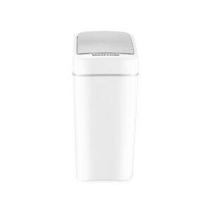 ninestars 1.85 gallon trash can, plastic motion sensor trash can, white, pack of 1, durable fingerprint proof 7 liters