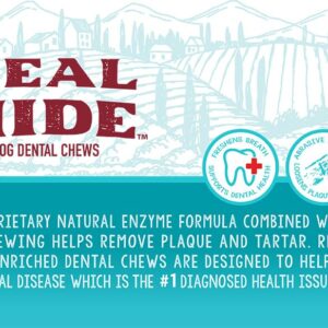 Real Hide | Enzyme Enriched Dental Care Dog Chews | Dog Dental Chews | Medium/Large | Aprox. 30 Chews