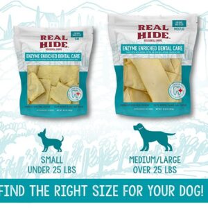 Real Hide | Enzyme Enriched Dental Care Dog Chews | Dog Dental Chews | Medium/Large | Aprox. 30 Chews