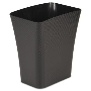 clorox textura slim trash can - 3.1 gallon small waste basket for narrow spaces - skinny plastic garbage bin for bathroom, bedroom, or office, black