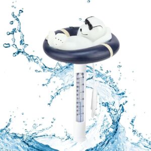 generic floating pool temperature thermometer | easy read water temperature outdoor & indoor | adorable polar bear shape design water thermometer for swimming pools hot tubs & spas