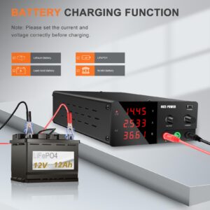 NICE-POWER DC Power Supply Variable, 30V 30A 900W High Power Bench Power Supply with Encoder Knob, 4-Digit LED Display Lab Power Supply Adjustable Switching Regulated Power Supply Battery Charging