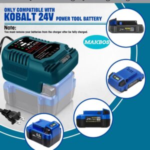 Mini Charger for Kobalt 24V Battery Charger Replacement,for Kobalt 24-Volt Power Equipment Battery Rapid Quick Charger,for Kobalt 24V Battery Portable DIY Mini Charger Adapter(for 24V Battery Only)