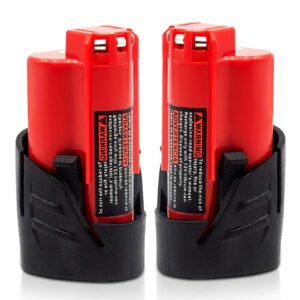 jaukist 12v 3.0ah replacement battery compatible with milwaukee battery 48-11-2460 48-11-2411 48-11-2425 cordless tools 2 pack