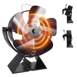 voda wood stove fan 5 blades heat powered stove fan wood burning fans 180°up and down adjustable fireplace fan for wood burner stoves eco stove top fan for fireplaces