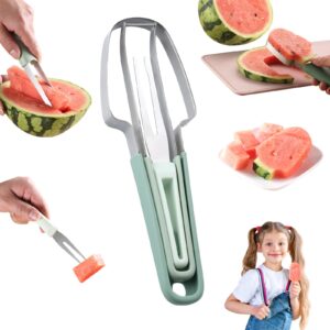 newvenper 3-in-1 stainless steel watermelon slicer, watermelon popsicle mold, portable watermelon fork watermelon slicing tool, multifunctional kitchen gadgets