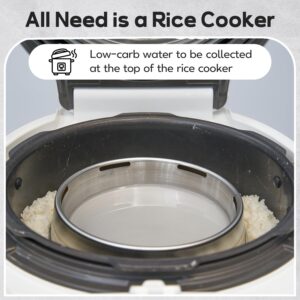 Linki Low-Carb Low-Sugar Rice Cooker Inner Pot Tray Korean Premium ST304 Stainless Steel Reduce Carbohydrates by 20%. Perfect Fit in 4-6 Cups Rice Cooker, Made in Korea (Cook up to 3 servings with low-sugar rice)