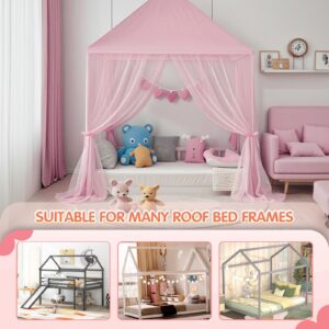 ZRVTM Princess Bed Canopy - Play Tent Bed Canopy Princess Castle Dreamy Playhouse Mosquito Net for Girls Reading Nook Canopies Breathable Canopy Bed Curtains for Kids(Twin,Pink)